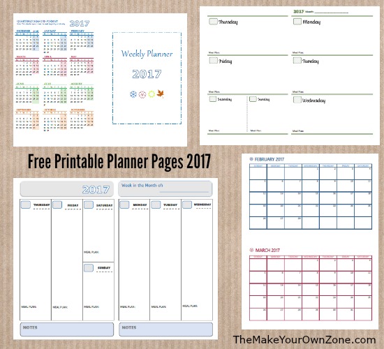 Free Printable Planner Pages The Make Your Own Zone