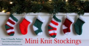 Mini Knit Stockings {for 2 needles} - Free Knitting Pattern