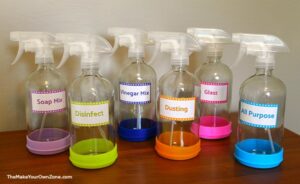DIY Color Coded Glass Spray Bottles