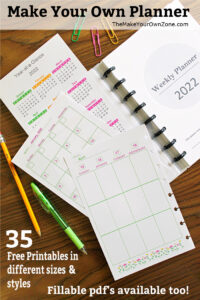 Free Printable Planner Pages {PDF Fillable} - The Make Your Own Zone
